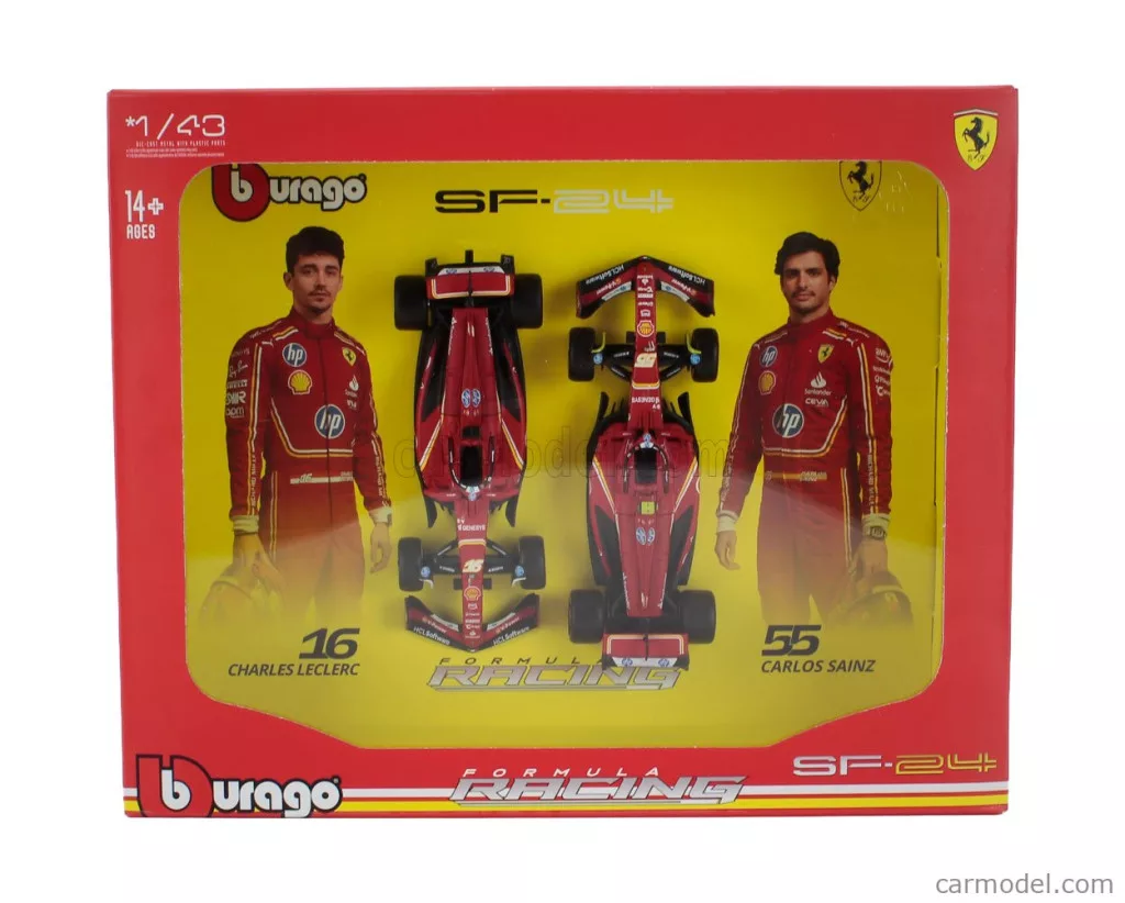 FERRARI SET F1 2X SF-24 TEAM SCUDERIA FERRARI N 16 SEASON 20
